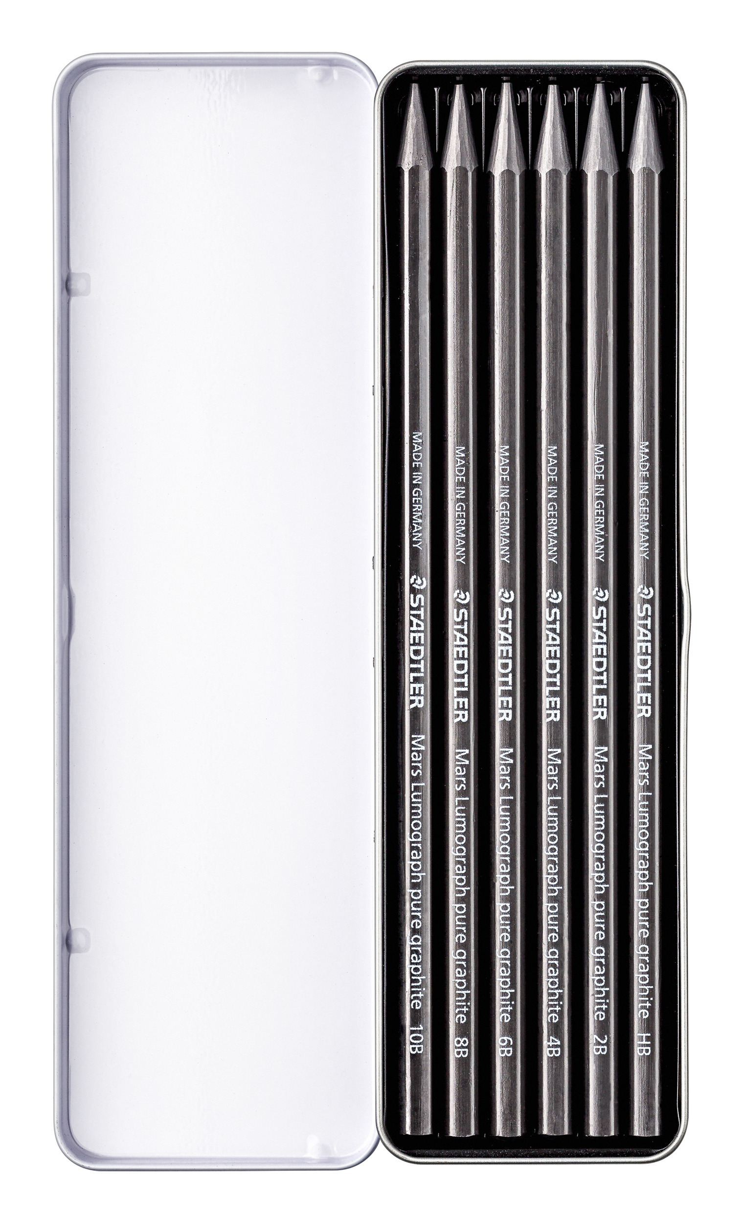 STAEDTLER® Mars Lumograph pure graphite 100G M6 Drawing Pencil 6 Set ...